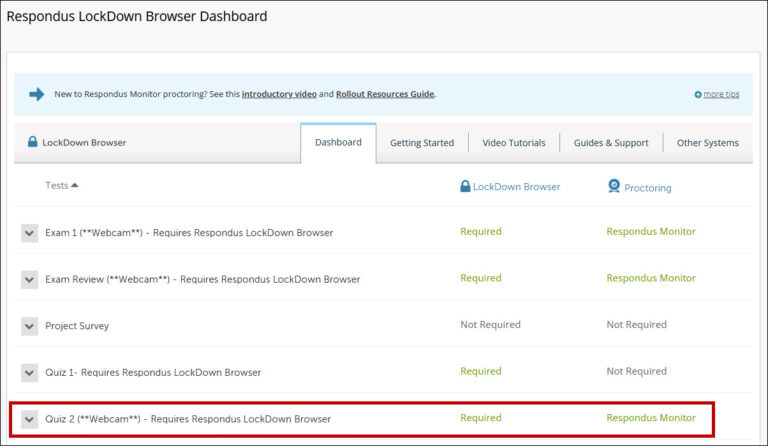 Adding Respondus LockDown Browser and Monitor to a Test | UAMS ...