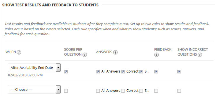 Showing Tests Results and Feedback to Students | UAMS Educational ...