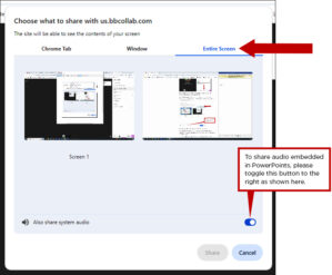 How to Share Content in Class Collaborate | UAMS Educational Development